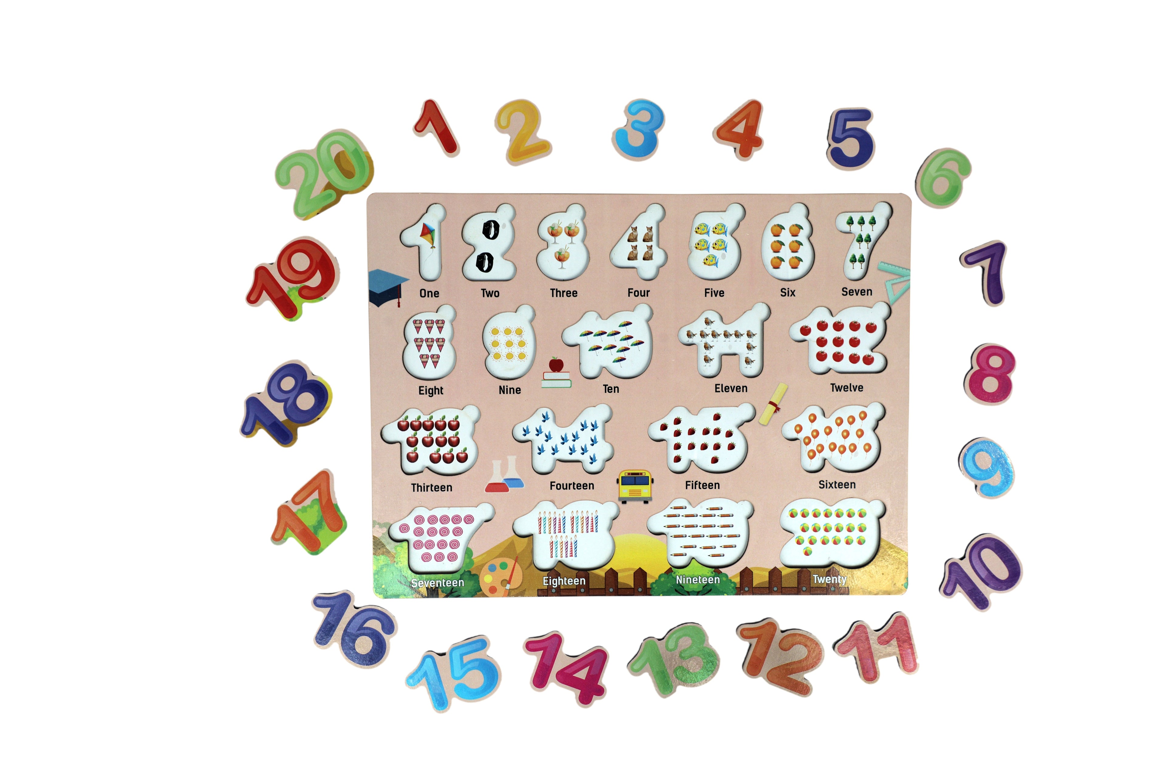 Wooden Numbers 1–20 Puzzle for Kids | Early Math Learning Educational ...