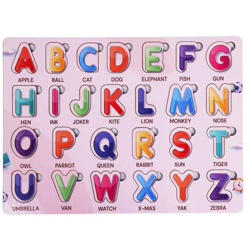 Wooden ABCD Alphabet Puzzle for Kids | Early Learning Educational Toy ...